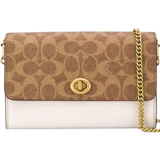 【COACH】專櫃款白X卡其PVC滿版經典LOGO旋扣WOC斜背包-momo購物網 - 好評推薦 - 2025年2月