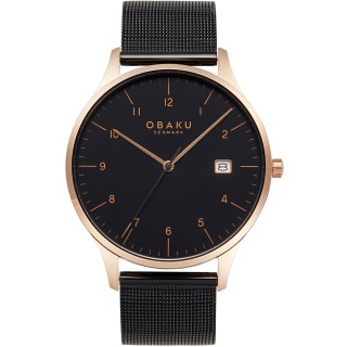 【OBAKU】簡約風潮紳士時尚腕錶-玫瑰金X黑(V298GDVMBM)-momo購物網 - 好評推薦 - 2024年10月