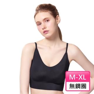 【Swear 思薇爾】Smart body系列M-XL無鋼圈素面無痕短背心(黑色)-momo購物網