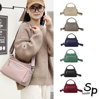【Sp house】韓流再現多層防潑水側肩斜背手提女用包(防水包 9色可選)-momo購物網 - 好評推薦 - 2025年12月