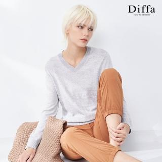 【Diffa】精緻質感格子織紋針織衫-女-momo購物網