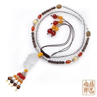 【雨揚】白水晶貔貅茶晶項鍊(招財氣/引貴人/防止進財阻礙)-momo購物網 - 好評推薦 - 2025年12月