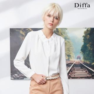 【Diffa】領子車褶設計上衣-女-momo購物網 - 好評推薦 - 2024年11月