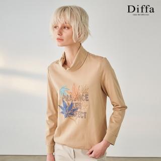 【Diffa】楓葉印花高領抽繩設計針織衫-女-momo購物網 - 好評推薦 - 2025年3月