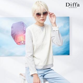 【Diffa】異素材拼接針織衫-女-momo購物網 - 好評推薦 - 2025年1月