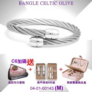 【CHARRIOL 夏利豪】預Bangle Celtic 凱爾特人手環 酒桶飾頭/銀鋼索M款-加多重好禮 C6(04-01-00143-M ...