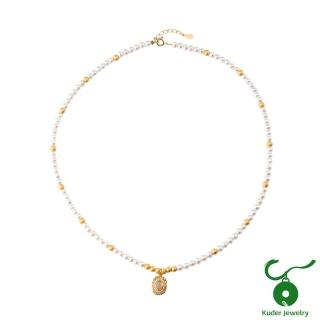 【K.D.J 圓融珠寶】天然珍珠項鍊 高品質 搭配蛋白石 鍍金包金 項鍊墜飾(4.5mm珠)-momo購物網 - 好評推薦 - 2025年12月