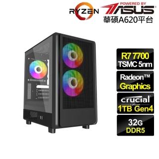 【華碩平台】R7八核{麒麟座N47C}文書電腦(R7-7700/A620/32G D5/1TB)-momo購物網 - 好評推薦 - 2025年10月