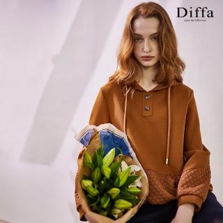 【Diffa】異素材拼接連帽設計針織衫-女-momo購物網 - 好評推薦 - 2025年1月