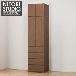 【NITORI 宜得利家居】 耐震機能 衣櫥 附上櫃 PORTE-D 60BC 60U-D MBR(耐震機能 衣櫥 上櫃 PORTE ...