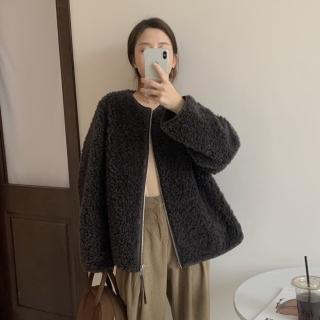 【巴黎精品】現貨+預購 羊羔毛外套皮衣夾克(保暖100%綿羊毛高質感慵懶中長款女外套2色a1it68)-momo購物網 - 好評推薦 ...