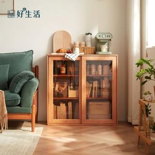 【hoi! 好好生活】林氏木業暖煦系列滑門書櫃 KQ3X-momo購物網