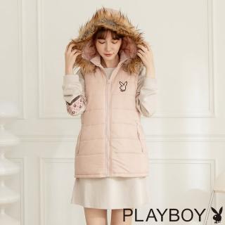 【PLAYBOY】可拆帽鋪棉收腰背心(粉色)-momo購物網 - 好評推薦 - 2025年12月