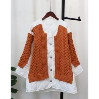 【米蘭精品】現貨+預購 針織外套長袖毛衣(撞色拼接菱格棉服針織女外套3色74jl31)-momo購物網 - 好評推薦 - 2025年9月