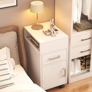 【卓禾家具旗艦店】床頭櫃 置物架 窄邊櫃 儲物櫃 夾縫邊櫃(帶輪子 開放儲物層 30*40*66 預購15天)-momo購物網 - 好評推薦 ...