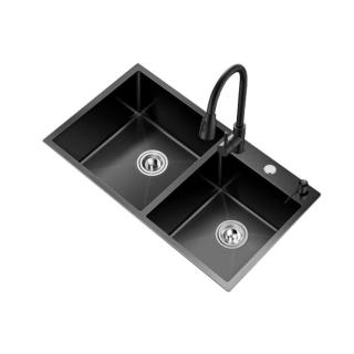 【Josie】加厚款納米雙槽 水槽 88x48/配凈水器龍頭(廚房水槽/洗手盆/洗手台/洗菜池/水槽/洗碗池)-momo購物網 - 好評推薦 ...