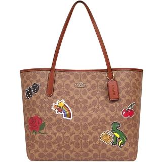 【COACH】恐龍圖樣大C PVC托特包(焦糖色/大型)-momo購物網 - 好評推薦 - 2025年10月