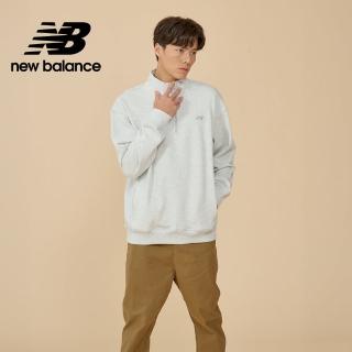【NEW BALANCE】NB 半開襟拉鍊長袖上衣_MT43501AHH_男性_淺灰色(美版 版型偏大)-momo購物網 - 好評推薦 ...