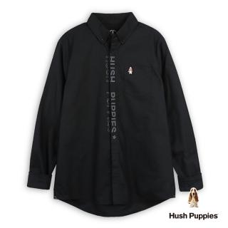 【Hush Puppies】男裝 素色立體品牌英文印花小狗襯衫(黑色 / 44112104)-momo購物網 - 好評推薦 - 2025年5月