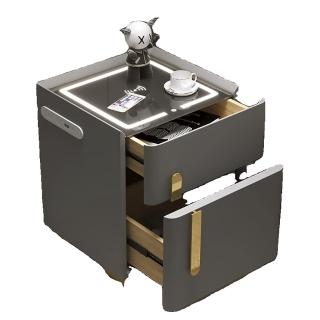 【Josie】智能床頭櫃 35x40x50cm 三色燈+無線+雙USB(床邊櫃 邊櫃 收納櫃 床頭櫃 隙縫櫃 窄櫃 斗櫃 抽屜櫃)-momo ...