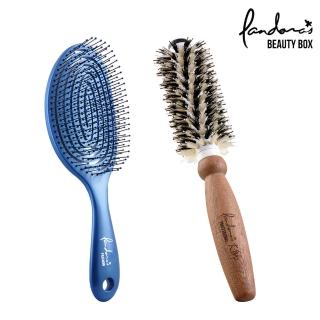 【Pandora’s Beauty Box 潘朵拉的美妝盒】中陶瓷造型梳+大彈性梳(圓梳/陶瓷梳/捲梳/美髮梳/造型梳/豬鬃梳)-momo購物 ...