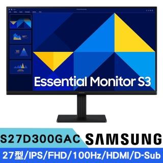 【Samsung 三星】S27D300GAC 27型 IPS 100Hz護眼超薄廣角螢幕(100Hz/HDMI/D-Sub)-momo購物網
