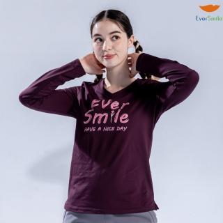 【EverSmile 幸福台灣】女V領保暖小花英文印花T(吸濕排汗、刷毛保暖、V領、彈性、精緻印花)-momo購物網 - 好評推薦 - 2025年12月