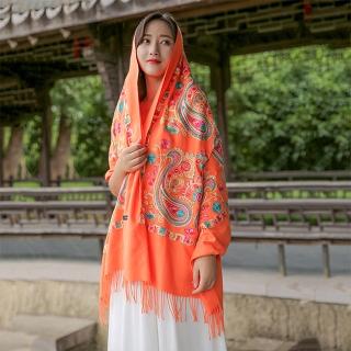 【K.W.】現貨羊毛質感纏繞圖騰刺繡圍巾(共1色)-momo購物網 - 好評推薦 - 2024年12月