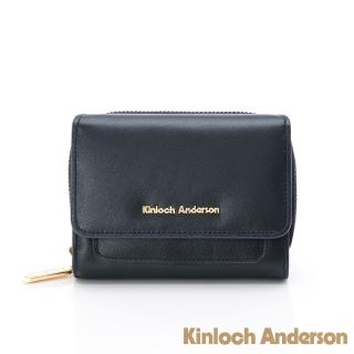 【金安德森】Evelyn 牛皮三折中夾(夜空藍)-momo購物網