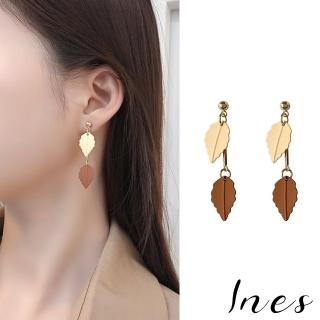 【INES】韓國設計復古樹葉造型夾式耳環(無耳洞耳環 耳夾 夾式耳環)-momo購物網 - 好評推薦 - 2026年4月