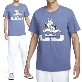 【NIKE 耐吉】LBJ M NK Tee Monopoly 男款 藍色 印花Logo 圓領 運動 短袖 HF6190-491-momo購物網 ...