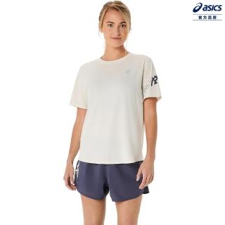 【asics 亞瑟士】ICON 短袖上衣 女款 海外版型 跑步上衣(2012D177-200)-momo購物網