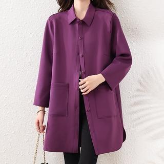 【麗質達人】2310翻領長版外套-三色LY(L-5XL)-momo購物網 - 好評推薦 - 2025年9月