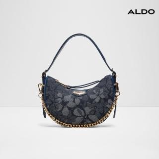 【ALDO】SANDROSE-愜意自然風 花卉半月肩背包-女包(混色藍)-momo購物網