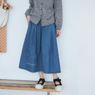 【OB 嚴選】純棉立體貓咪造型拼接刺繡鬆緊腰A字長裙 《CA3059》-momo購物網