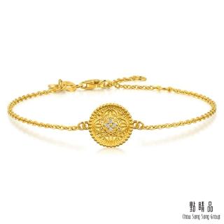 【點睛品】圓滿如意 黃金鑽石手鍊-momo購物網