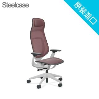 【Steelcase】Karman Chair 人體工學辦公椅｜頭枕版｜害羞紅白五爪全透網(Steelcase Karman Chair ...
