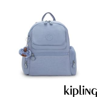 【KIPLING官方旗艦館】灰藍色多口袋拉鍊後背包-MATTA-momo購物網