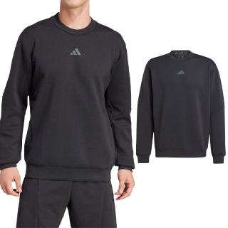 【adidas 愛迪達】D4T Crew Sweats 男款 黑色 運動 休閒 亞規 大學T 上衣 圓領 長袖 JJ4642-momo購物網 ...