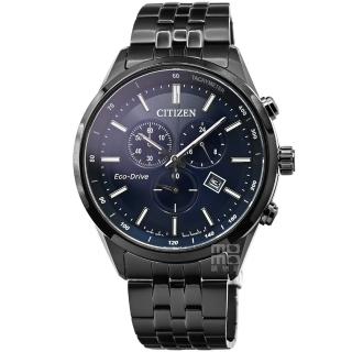 【CITIZEN 星辰】星辰ECO-DRIVE大錶徑光動能計時錶-IP黑 / 藍面(AT2577-57L)-momo購物網 - 好評推薦 ...