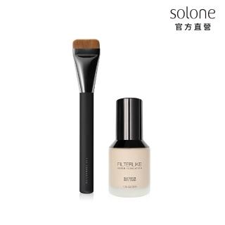 【Solone】mo限定★無瑕底妝必收組(柔紗精粹粉底液30g+一字型粉底刷/F16)大藝術家玩色系列刷具-momo購物網 - 好評推薦 ...