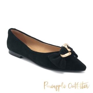 【Pineapple Outfitter】DAFYDD 蝴蝶金屬繞飾尖頭低跟鞋(黑色)-momo購物網