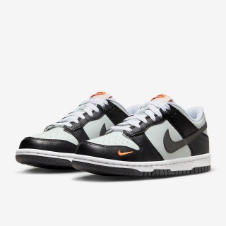【NIKE 耐吉】運動鞋 休閒鞋 女鞋 中大童 男鞋 NIKE DUNK LOW GS 薄荷綠 黑 刺繡小勾 皮革(FN7784001 ...