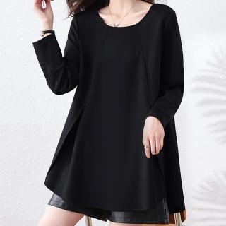 【麗質達人】2321黑色長袖假二件上衣-LY(L-5XL)-momo購物網 - 好評推薦 - 2025年8月