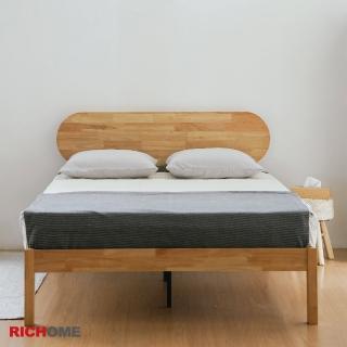 【RICHOME】歐佛5呎雙人床架(實木雙人床架 鐵床架 實木床 床頭板 BE282+BE284)-momo購物網 - 好評推薦 - 2025年9月
