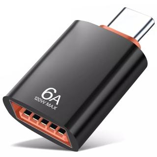 【Bill Case】GaN n Roses系列高階6A 120WUSB 3.0母轉Type C閃充OTG轉接頭 黑(快充頭優選配件 錦上添花 ...