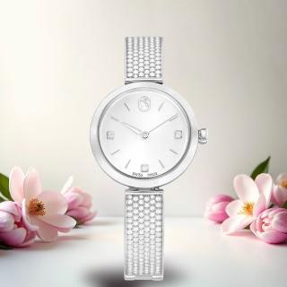 【SWAROVSKI 施華洛世奇】Illumina系列 銀色 手環式腕錶 女錶-27mm(5671205)-momo購物網 - 好評推薦 ...
