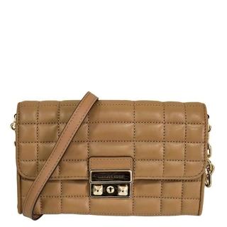 【Michael Kors】MK Tribeca 皮革格子斜背包(駝色／贈原廠防塵袋紙袋母親節送禮)-momo購物網 - 好評推薦 - 2025年5月