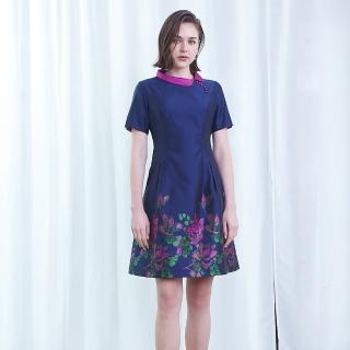 【NADIA LIN 林臣英】翻領下擺花古典洋裝(洋裝)-momo購物網 - 好評推薦 - 2025年10月