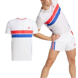 【adidas 愛迪達】Adizero R Tee 男款 白色 訓練 慢跑 吸濕 排汗 亞規 運動 上衣 圓領 短袖 JD7315-momo ...